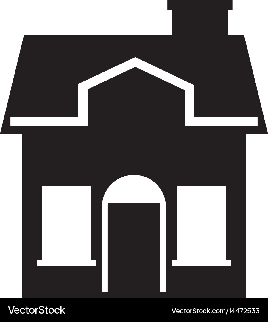 Cute house exterior icon Royalty Free Vector Image