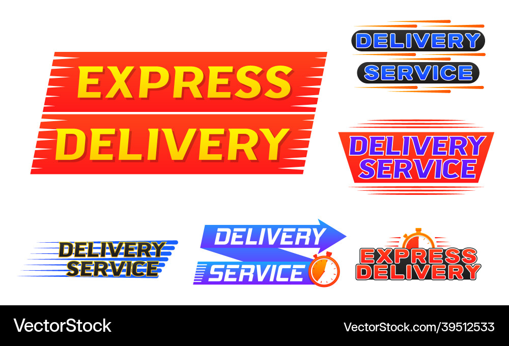 Express delivery logo banner quick shipping icon Vector Image