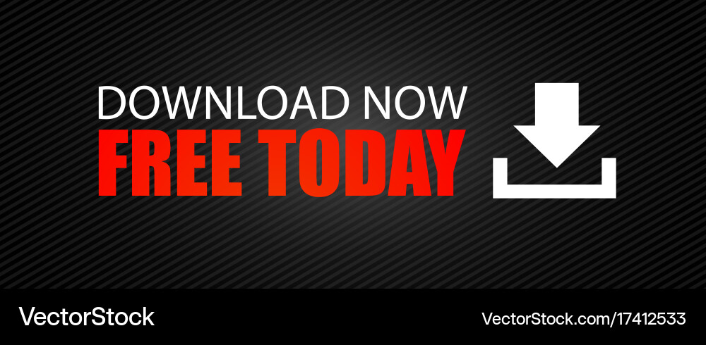 Free download button with icon and striped Vector Image