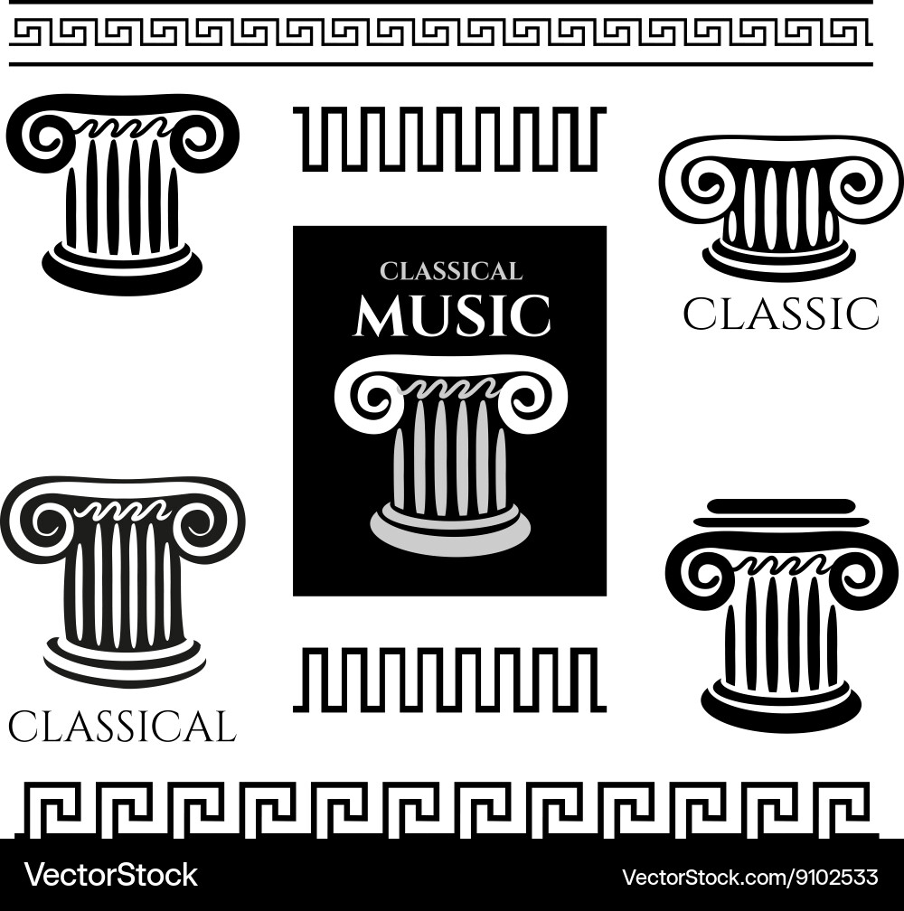 Greek colony and ornaments Royalty Free Vector Image