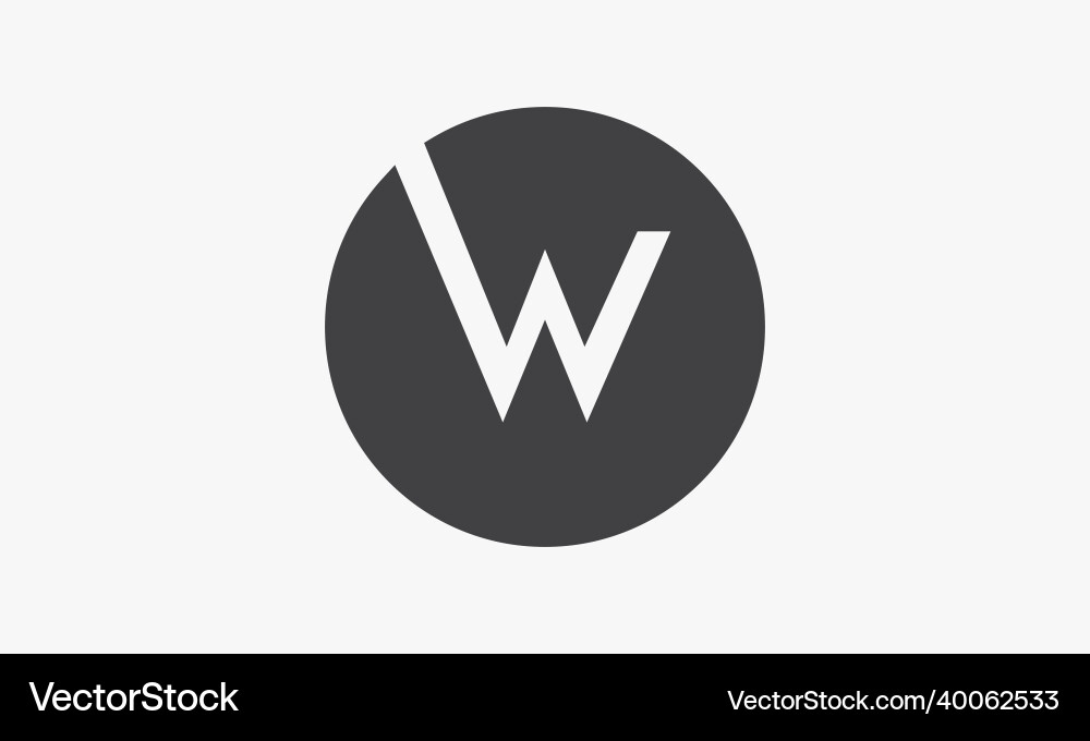 Letter w circle logo design isolated on white Vector Image