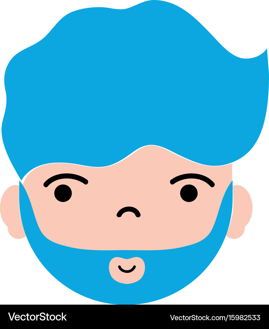 Man face with beard and hairstyle design Vector Image