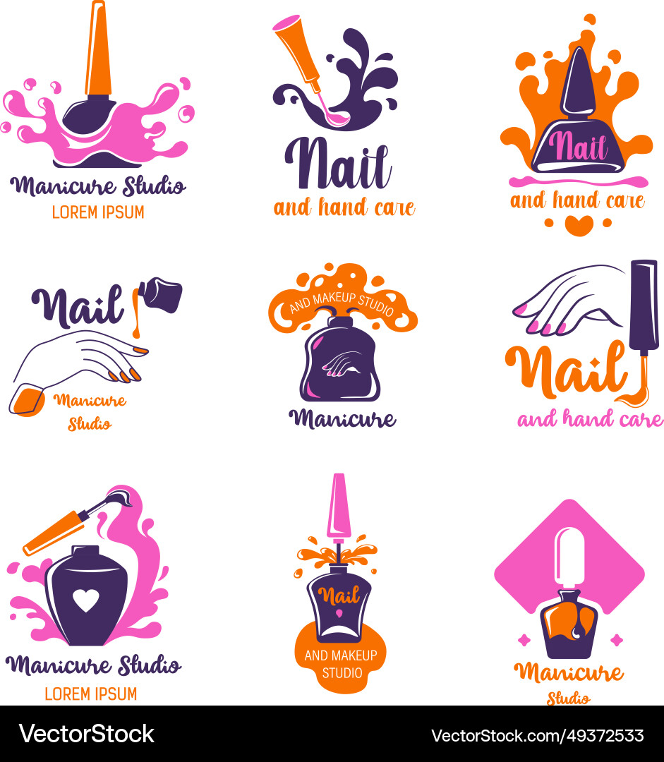 Manicure studio doing nail treatment and polish Vector Image