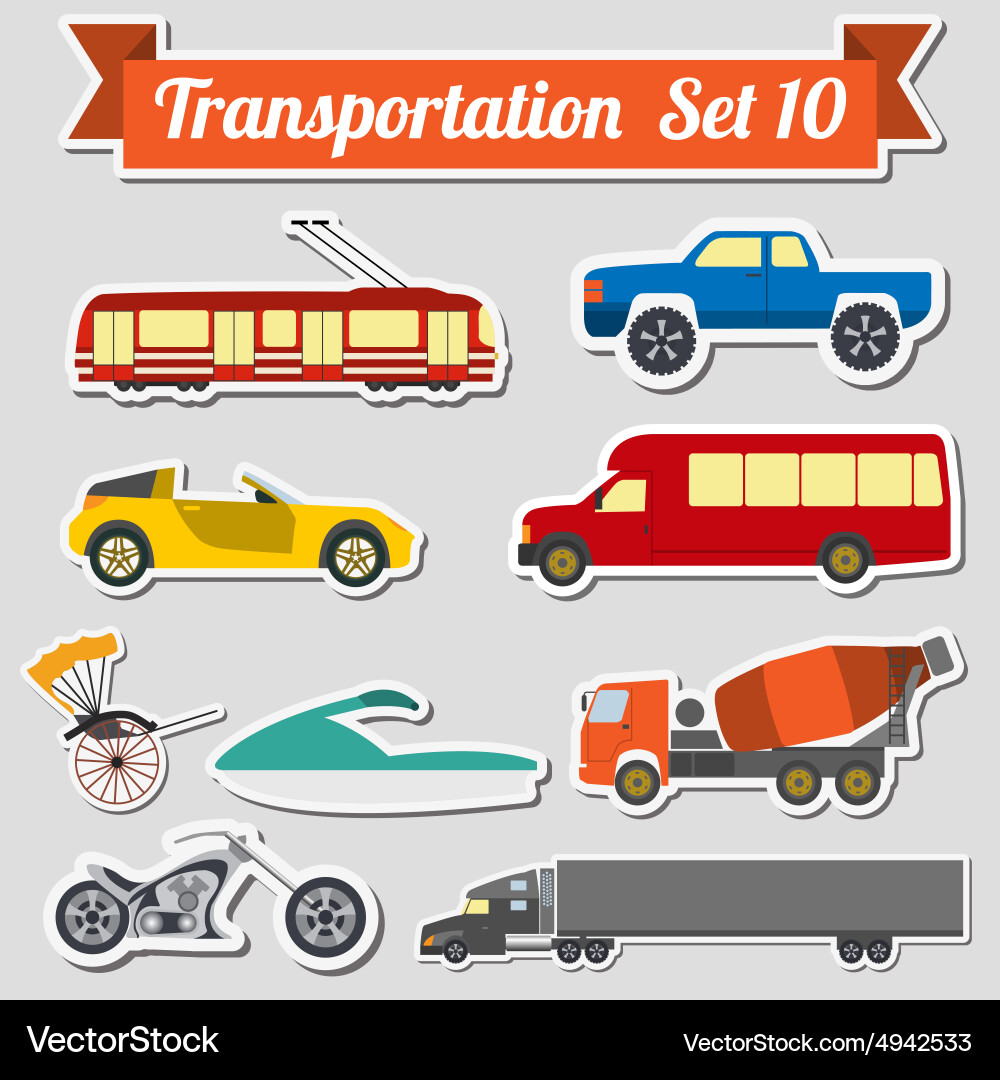 Set of all types transport icon for creating Vector Image