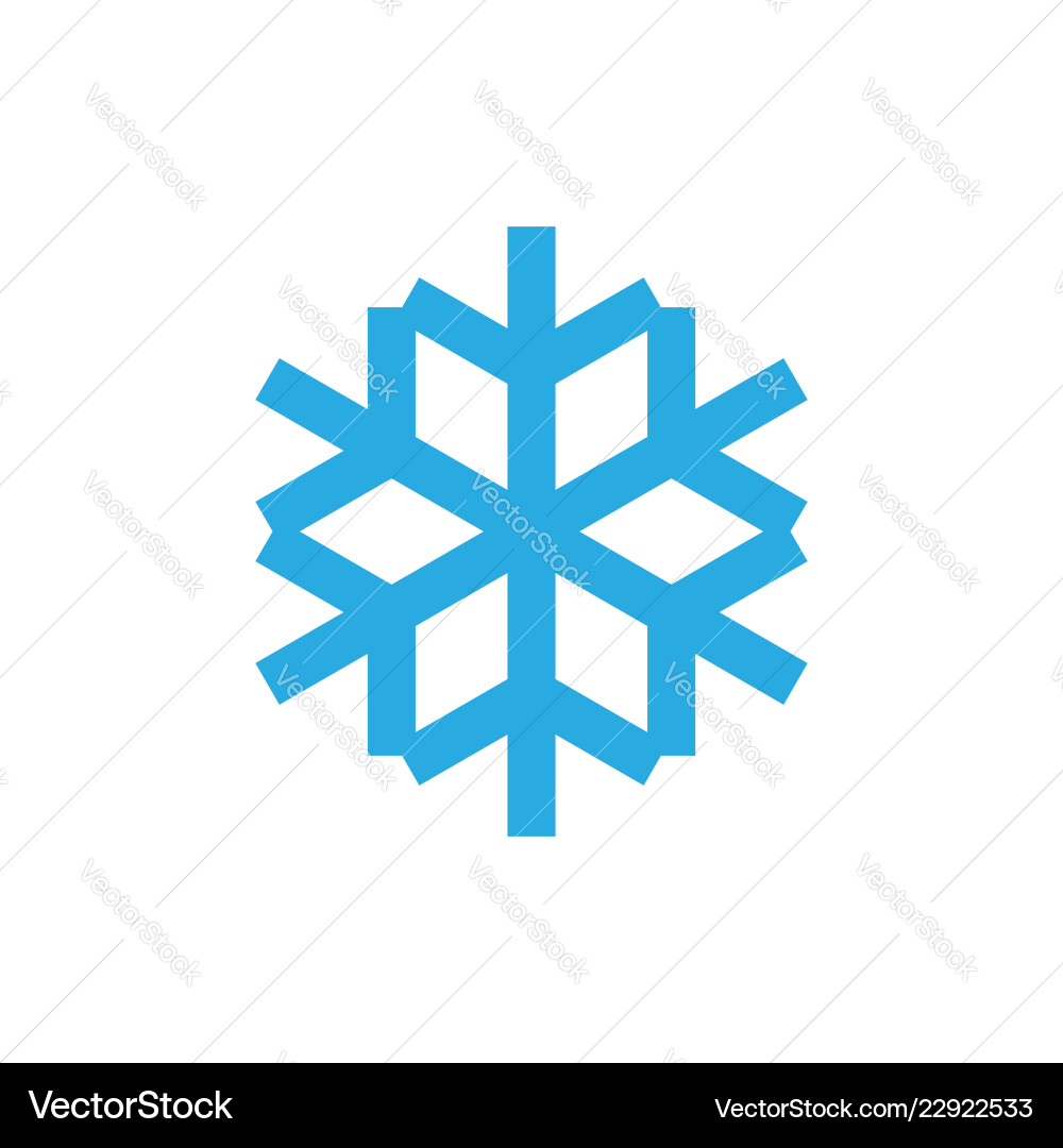 Snowflake icon blue silhouette snow flake sign Vector Image