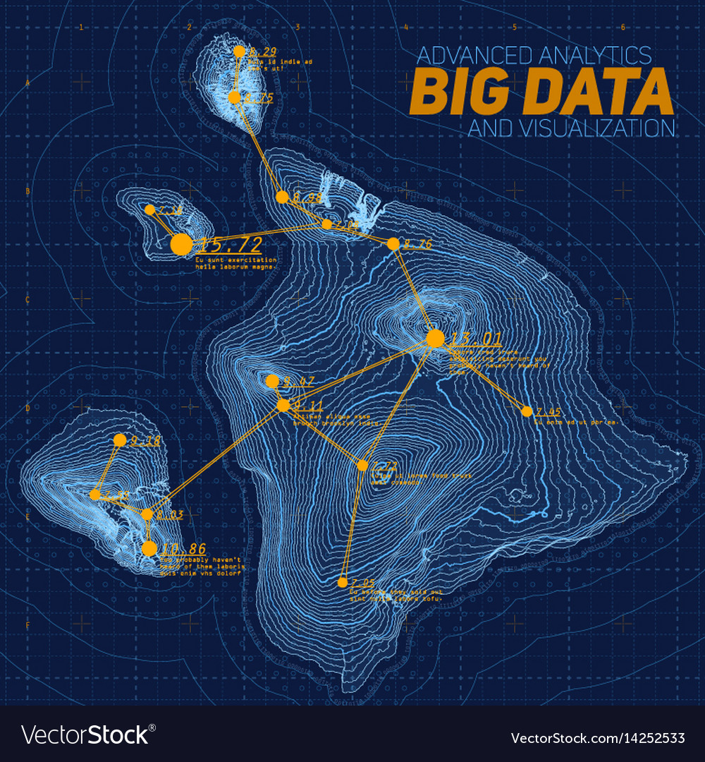 Terrain big data visualization Royalty Free Vector Image