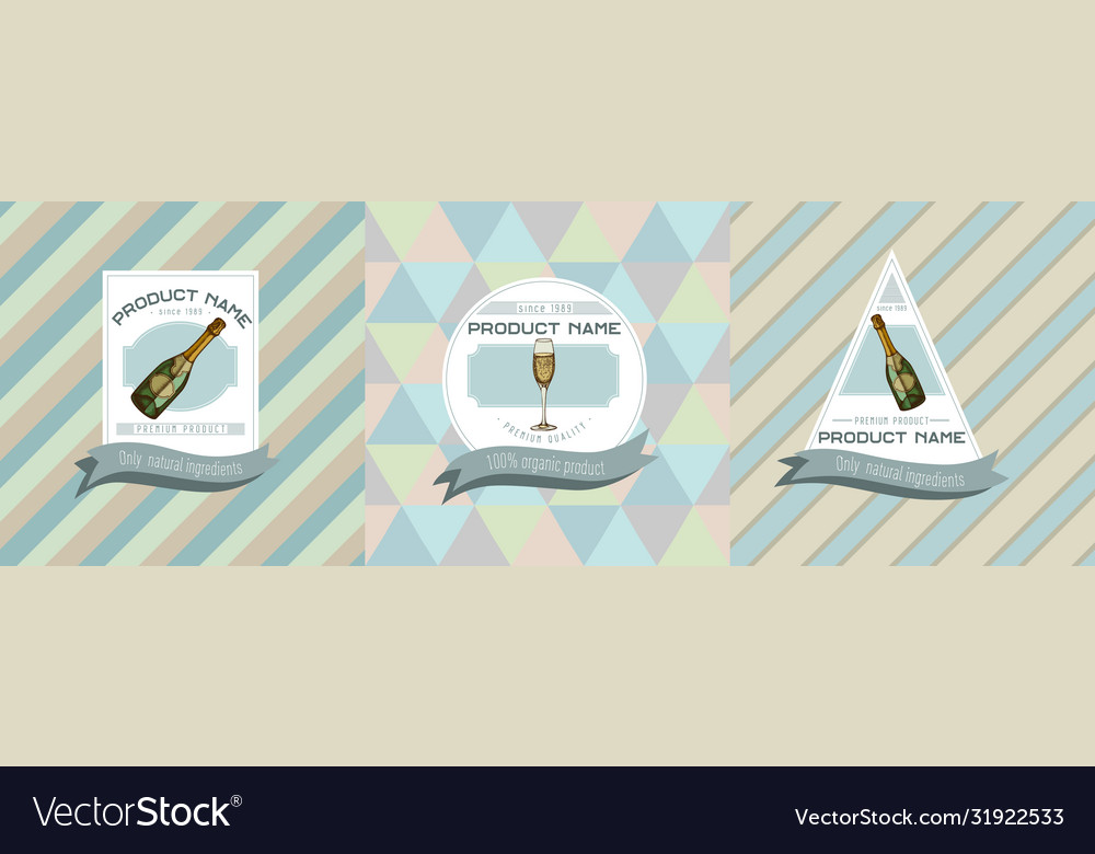 Three colored labels Royalty Free Vector Image