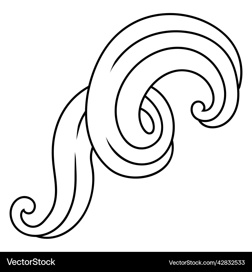 Wave line curl monochrome stripes black and white Vector Image