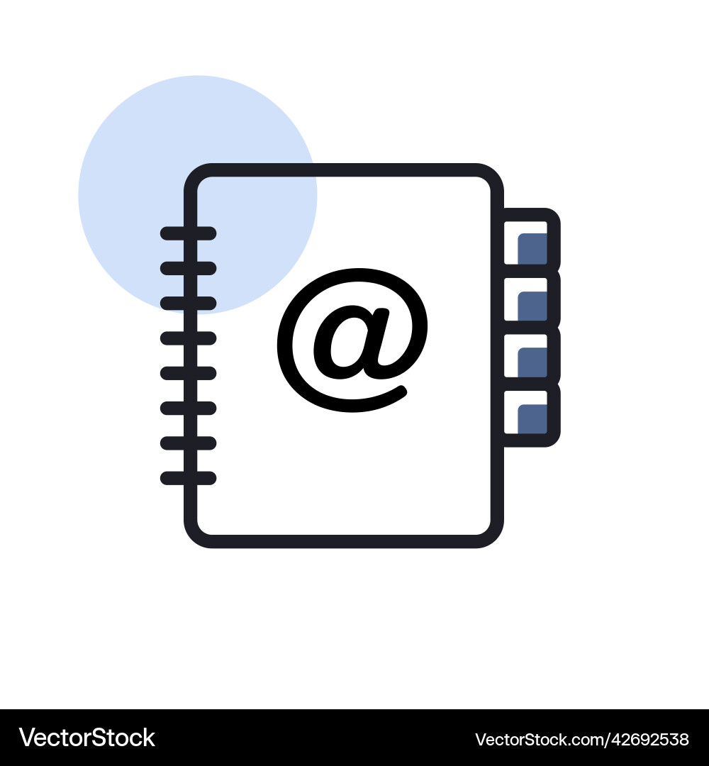 Address book outline icon workspace sign graph Vector Image