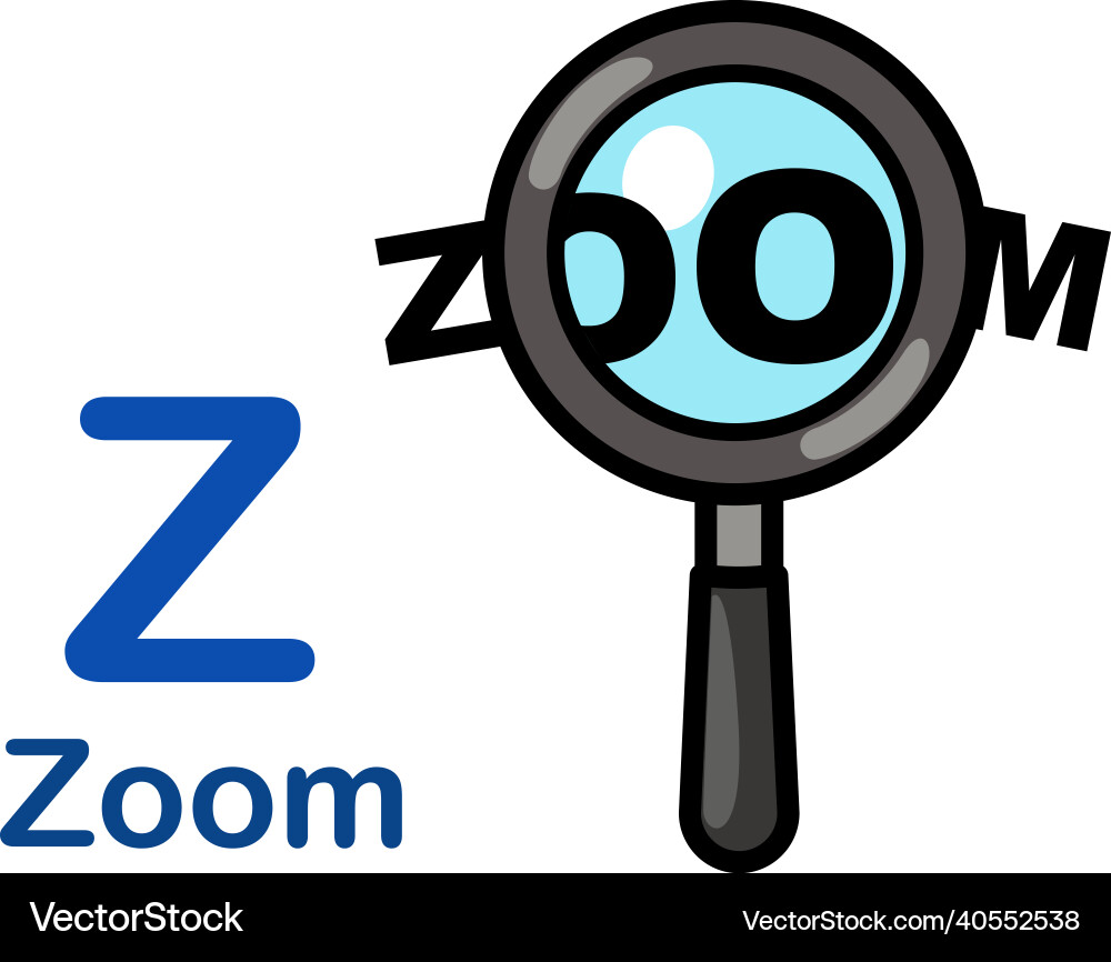Alphabet letter z-zoom Royalty Free Vector Image