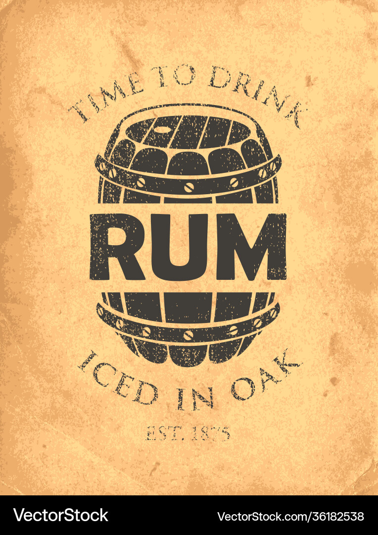 Banner on a theme iced in oak rum Royalty Free Vector Image