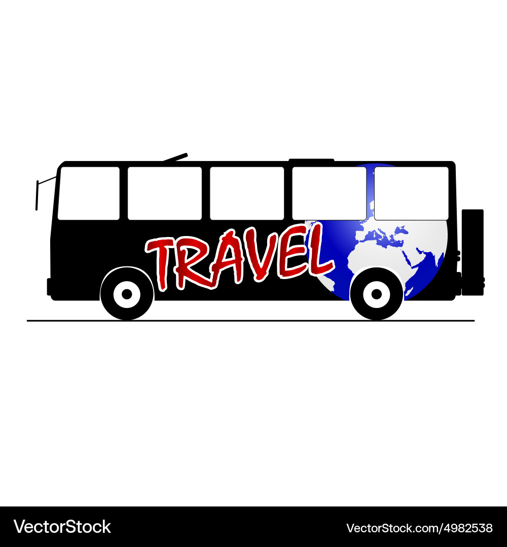 Bus travel color Royalty Free Vector Image - VectorStock