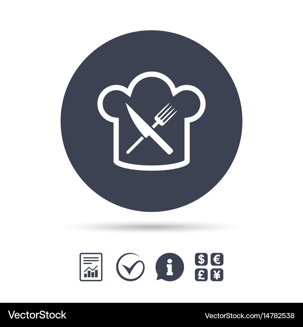 Chef hat sign icon cooking symbol Royalty Free Vector Image