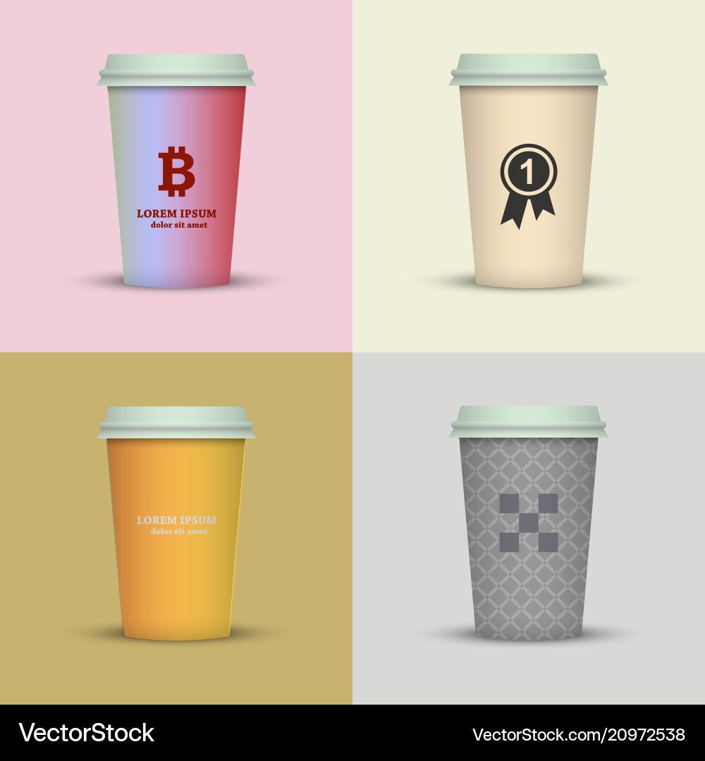 Coffee cup to go cups set collection Royalty Free Vector