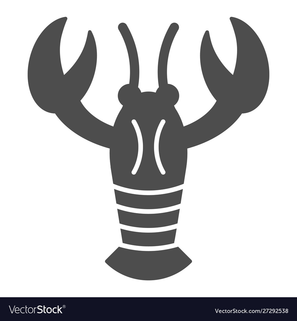 Crayfish solid icon crustacean Royalty Free Vector Image