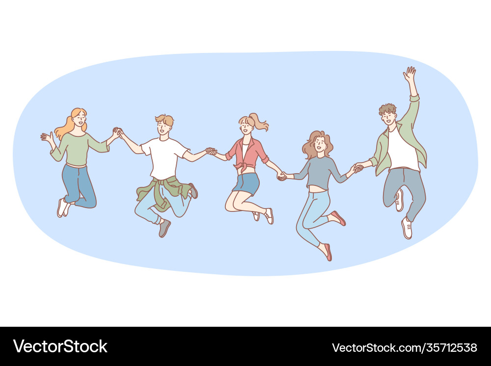 Friendship happiness fun concept Royalty Free Vector Image
