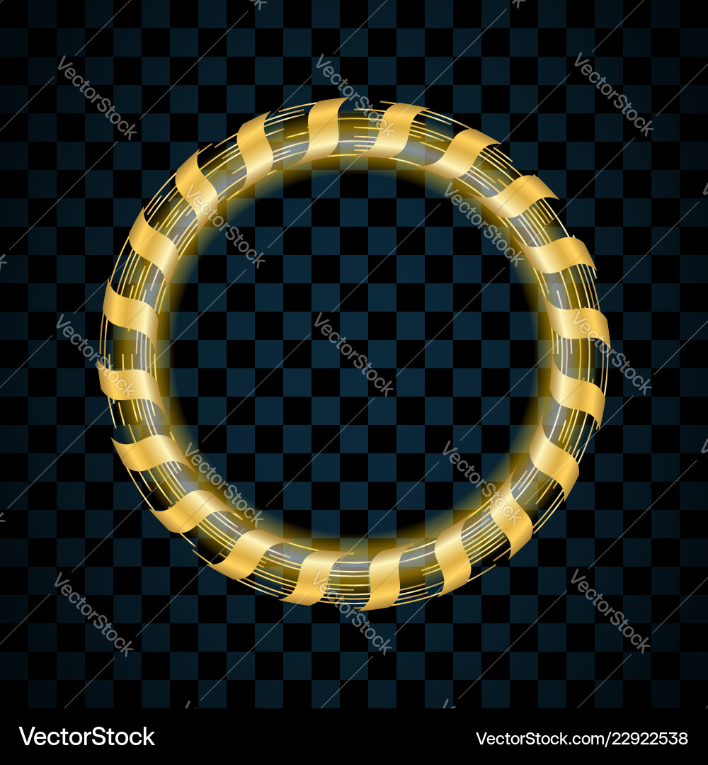 Gold circle isolated on transparent black Vector Image