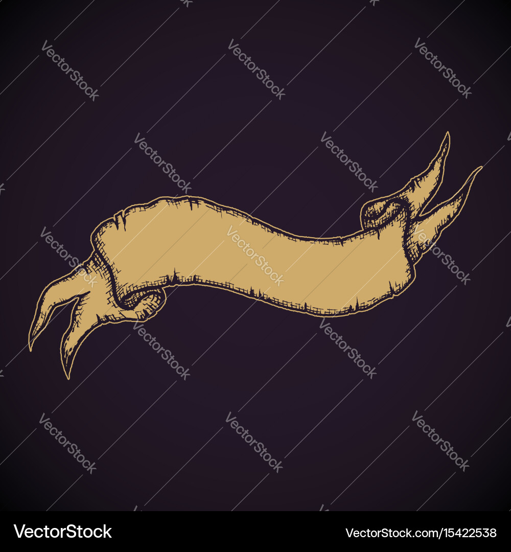 Hand drawn swirl ribbon Royalty Free Vector Image