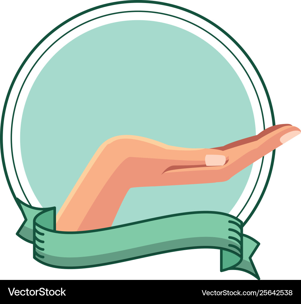 Hand palm up icon cartoon Royalty Free Vector Image