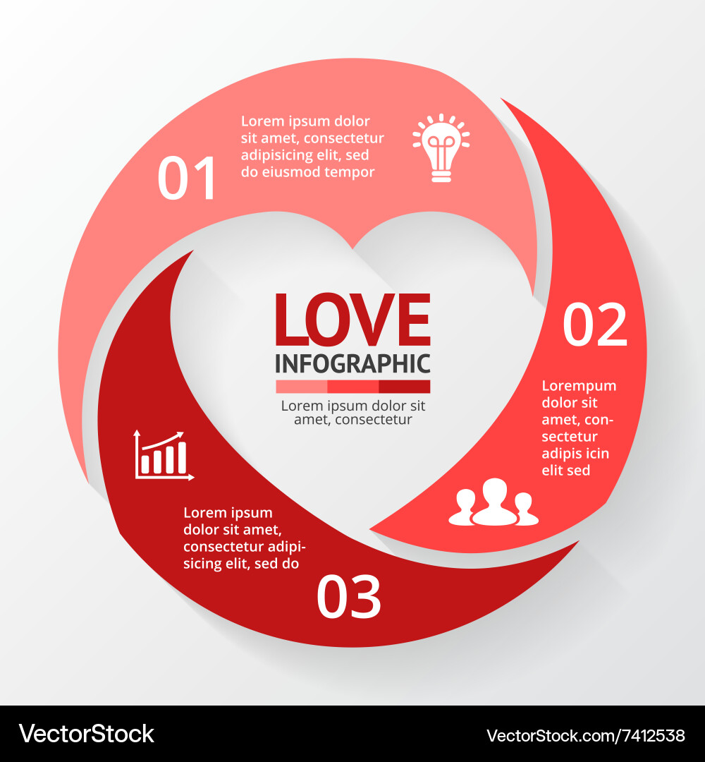 Heart circle infographic template for love Vector Image