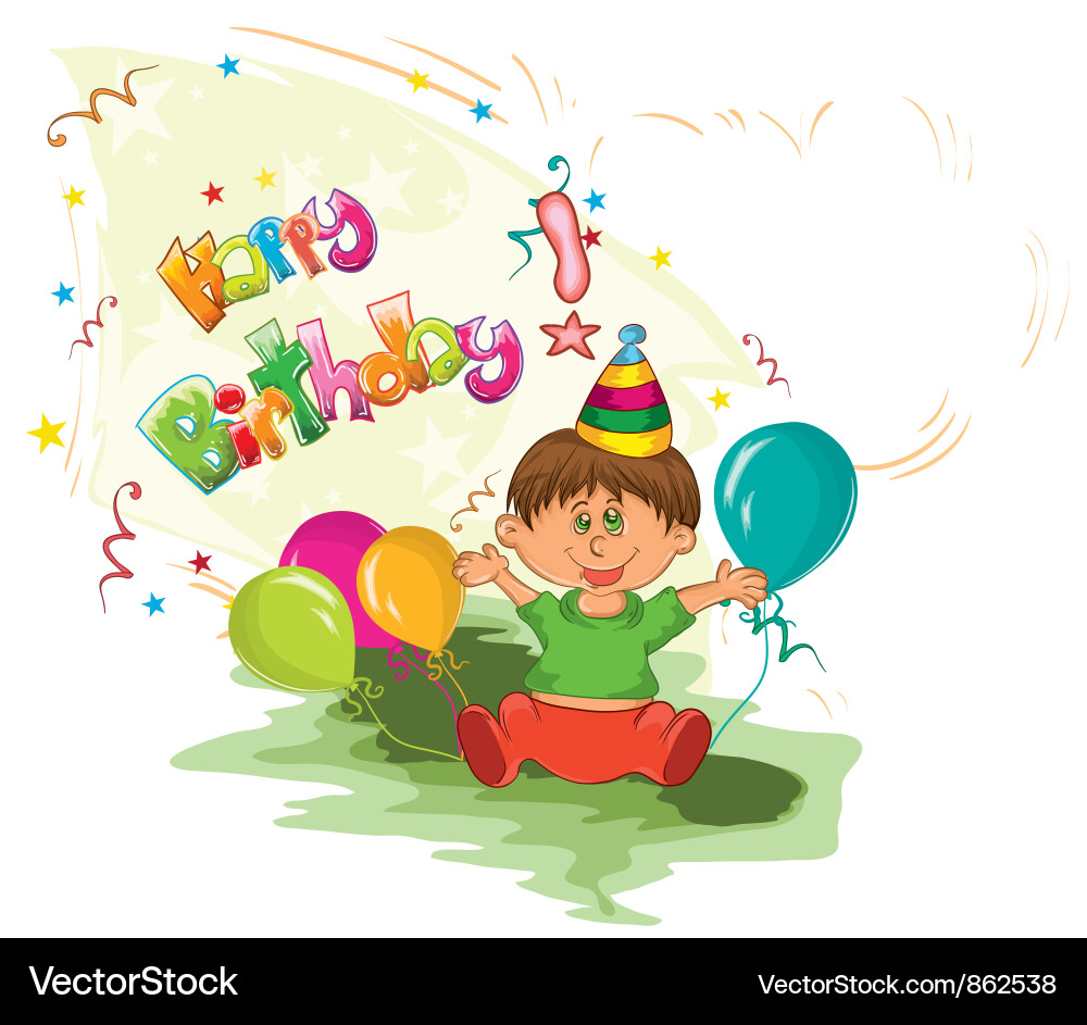 Kids birthday party Royalty Free Vector Image - VectorStock