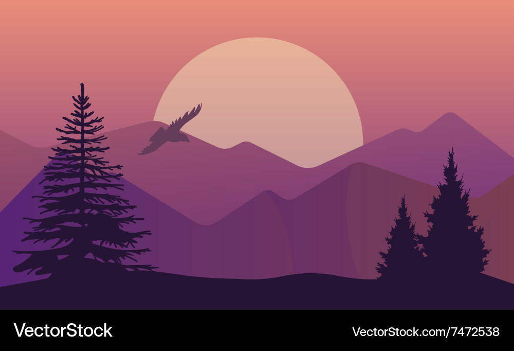 Landscape in north areas Royalty Free Vector Image