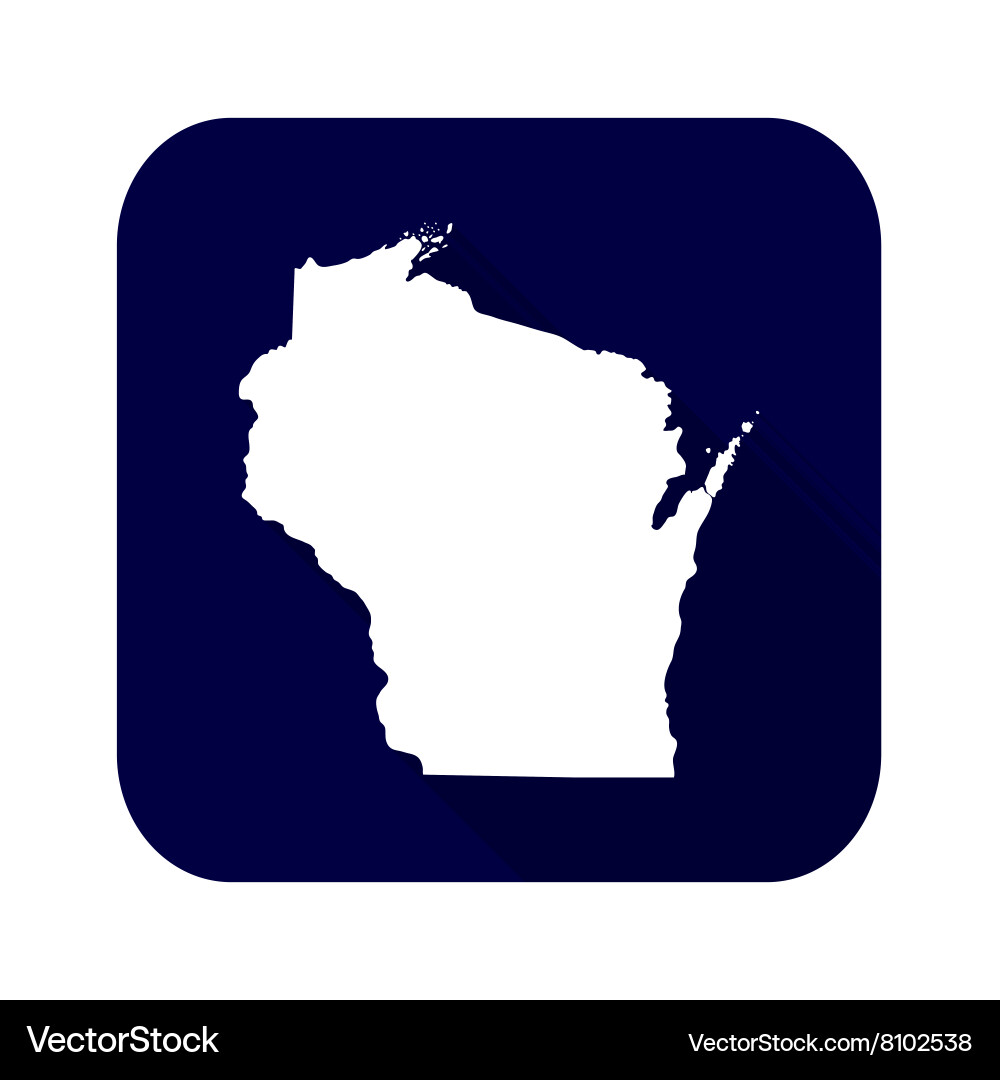 Map of the us state wisconsin Royalty Free Vector Image