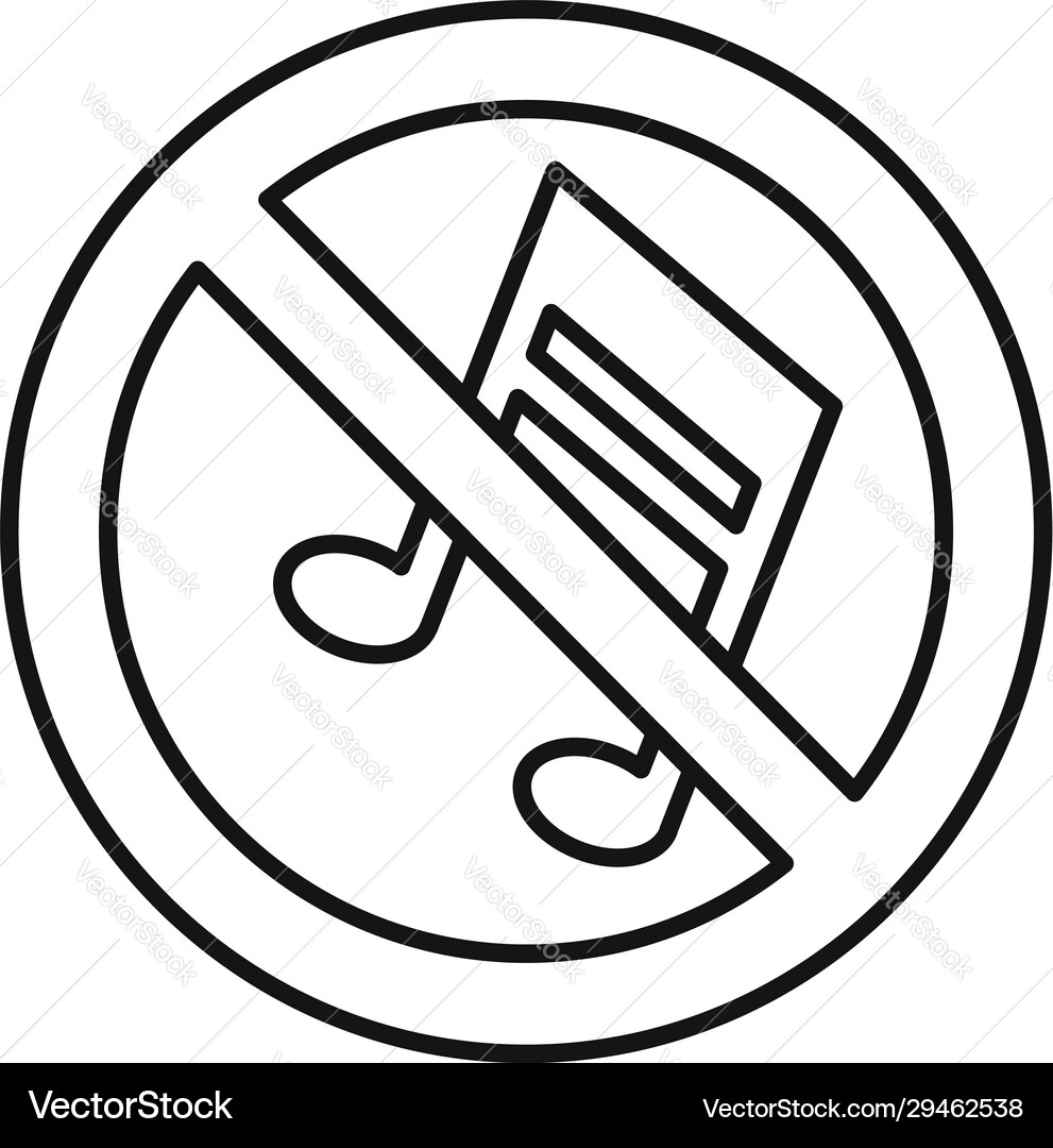 No music note icon outline style Royalty Free Vector Image