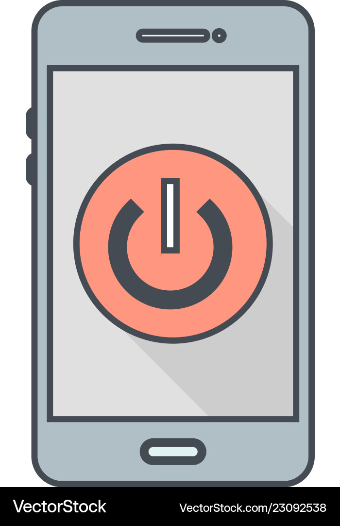 Power off mobile application icon Royalty Free Vector Image