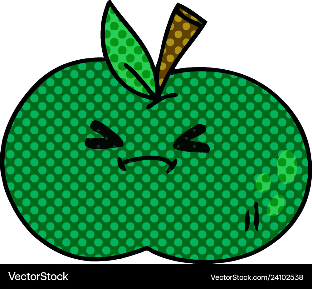 Quirky comic book style cartoon apple Royalty Free Vector