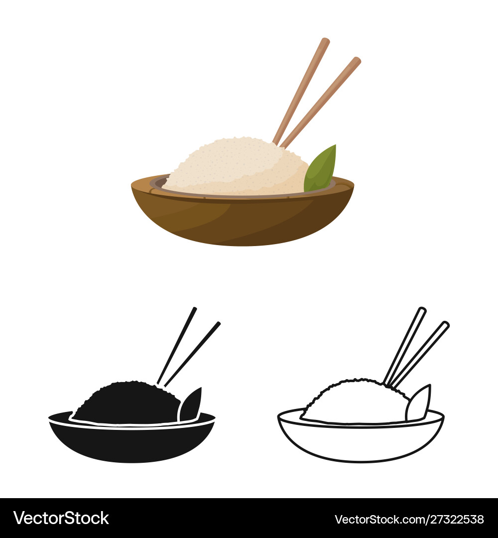 Rice and food logo set Royalty Free Vector Image