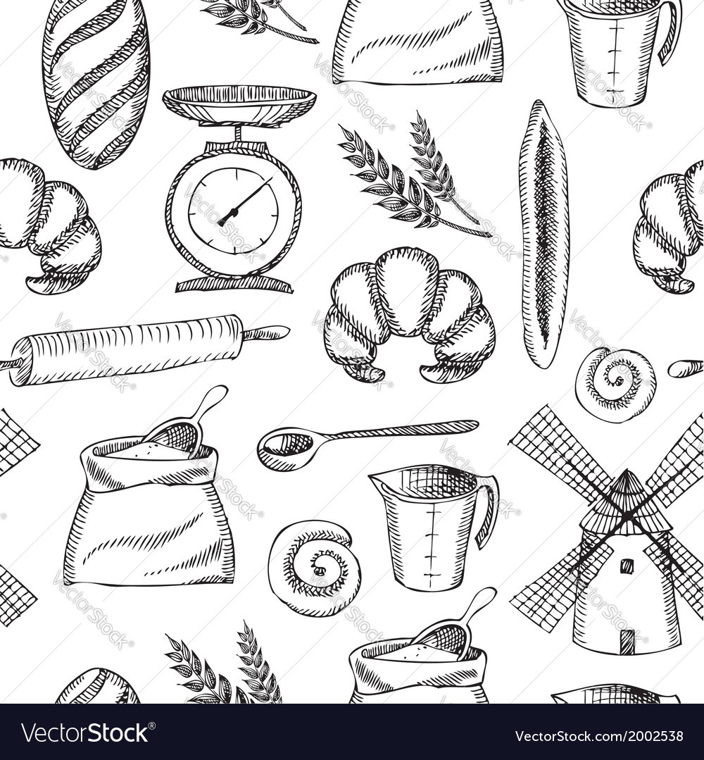 Seamless bakery pattern Royalty Free Vector Image