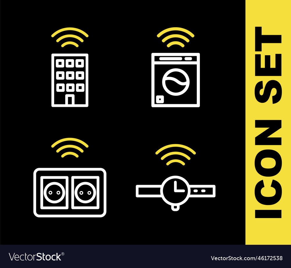 Set line smart washer smartwatch electrical Vector Image Set line smart washer smartwatch electrical Vector Image