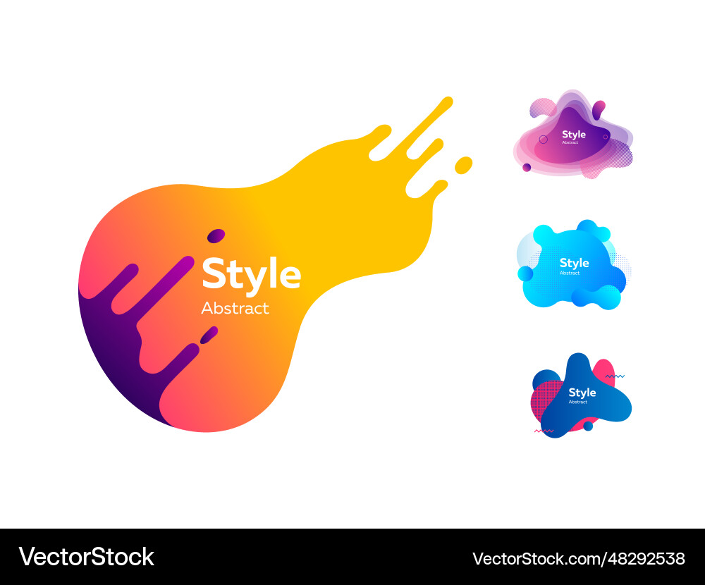 Set of beautiful flowing graphic elements Vector Image