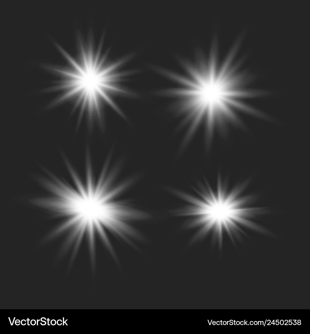 Set of glowing lights Royalty Free Vector Image