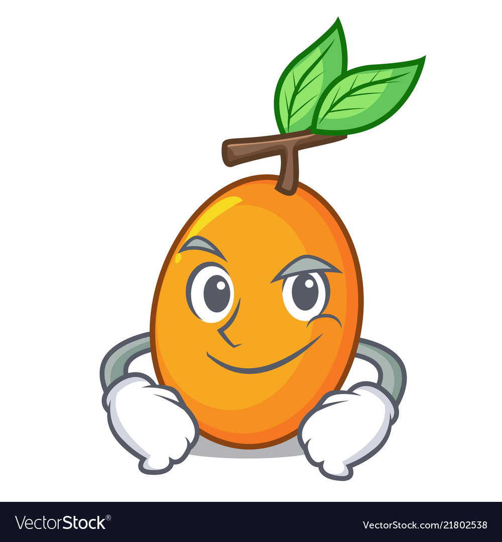 Smirking Fresh Juicy Yellow Plum Isolated Vector Image
