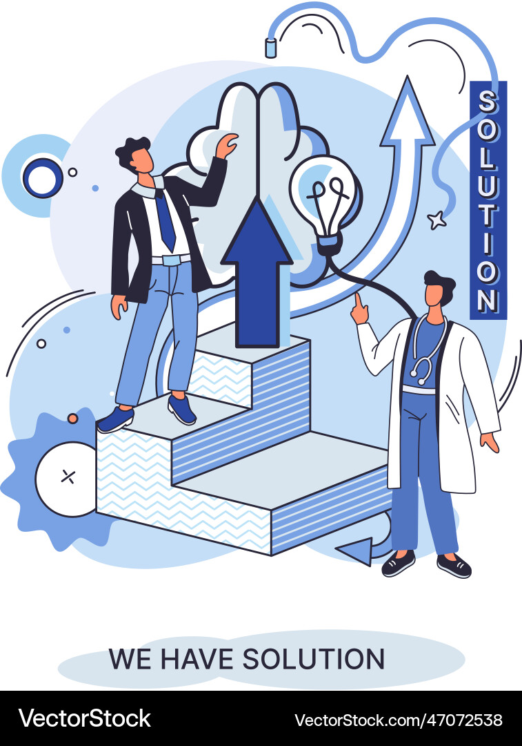 Solution as result of work business team Vector Image