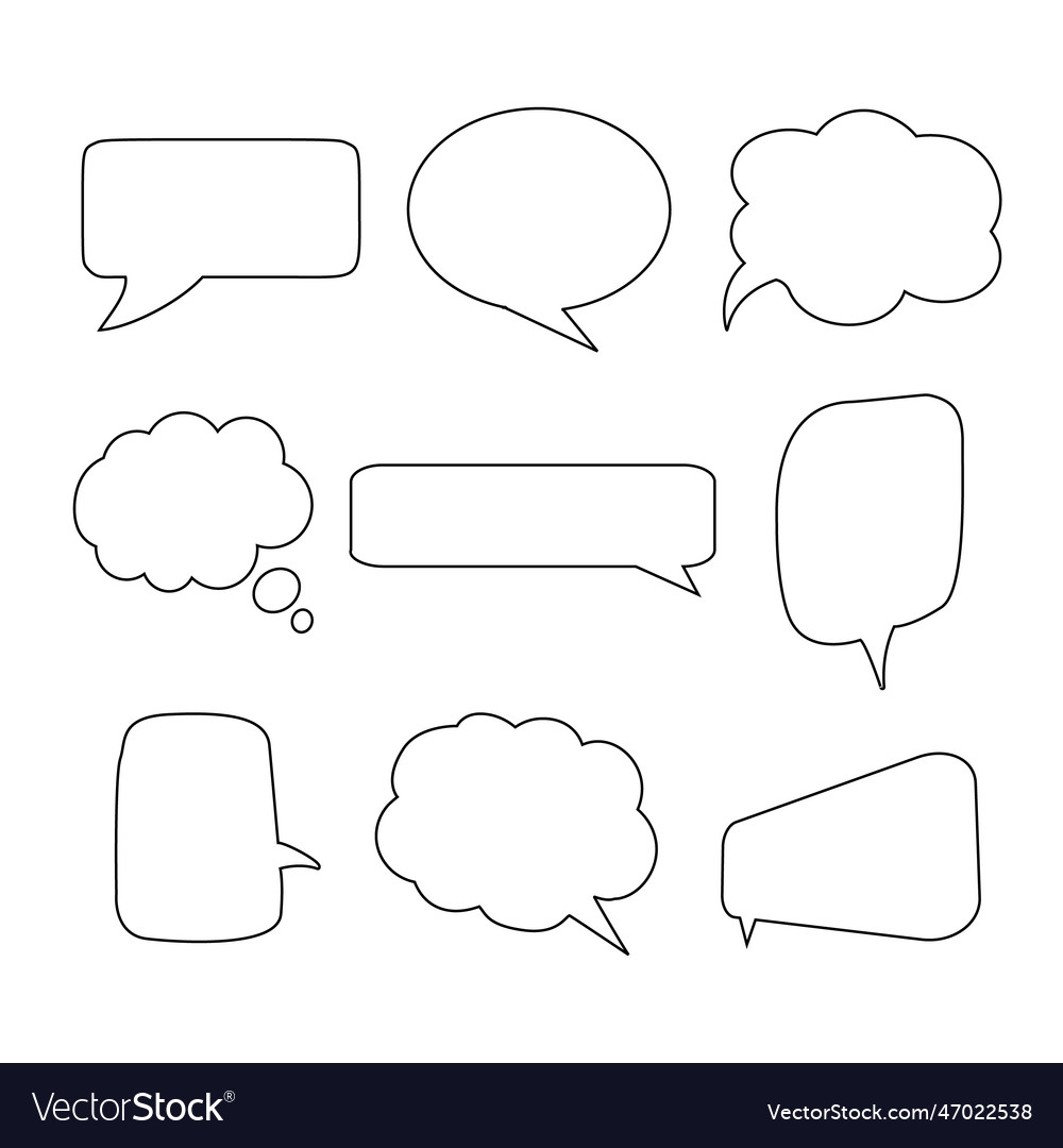 Speech bubble pack blank empty bubbles Royalty Free Vector