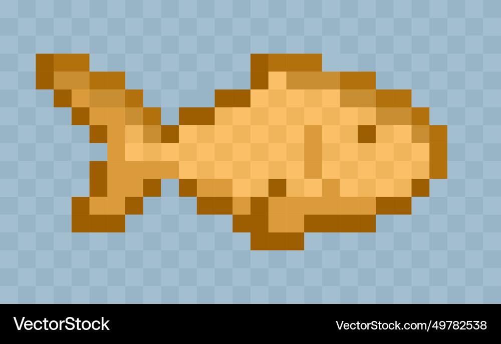 Symbol of pixel fish Royalty Free Vector Image