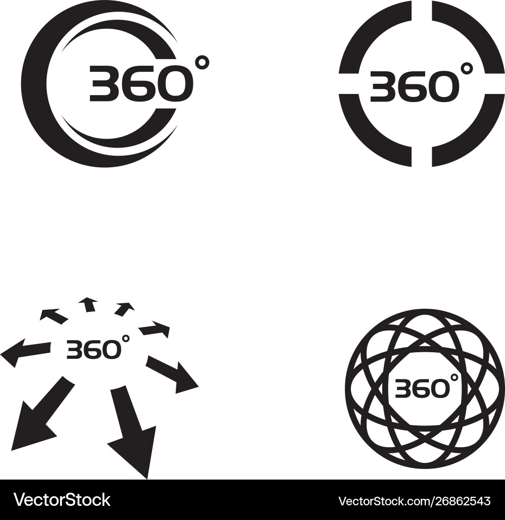 360 degree view related icons Royalty Free Vector Image