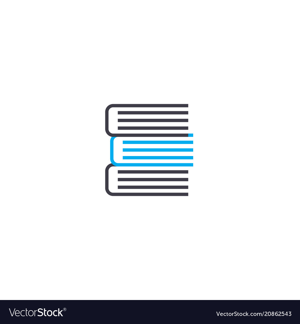 A pile of books thin line stroke icon Royalty Free Vector