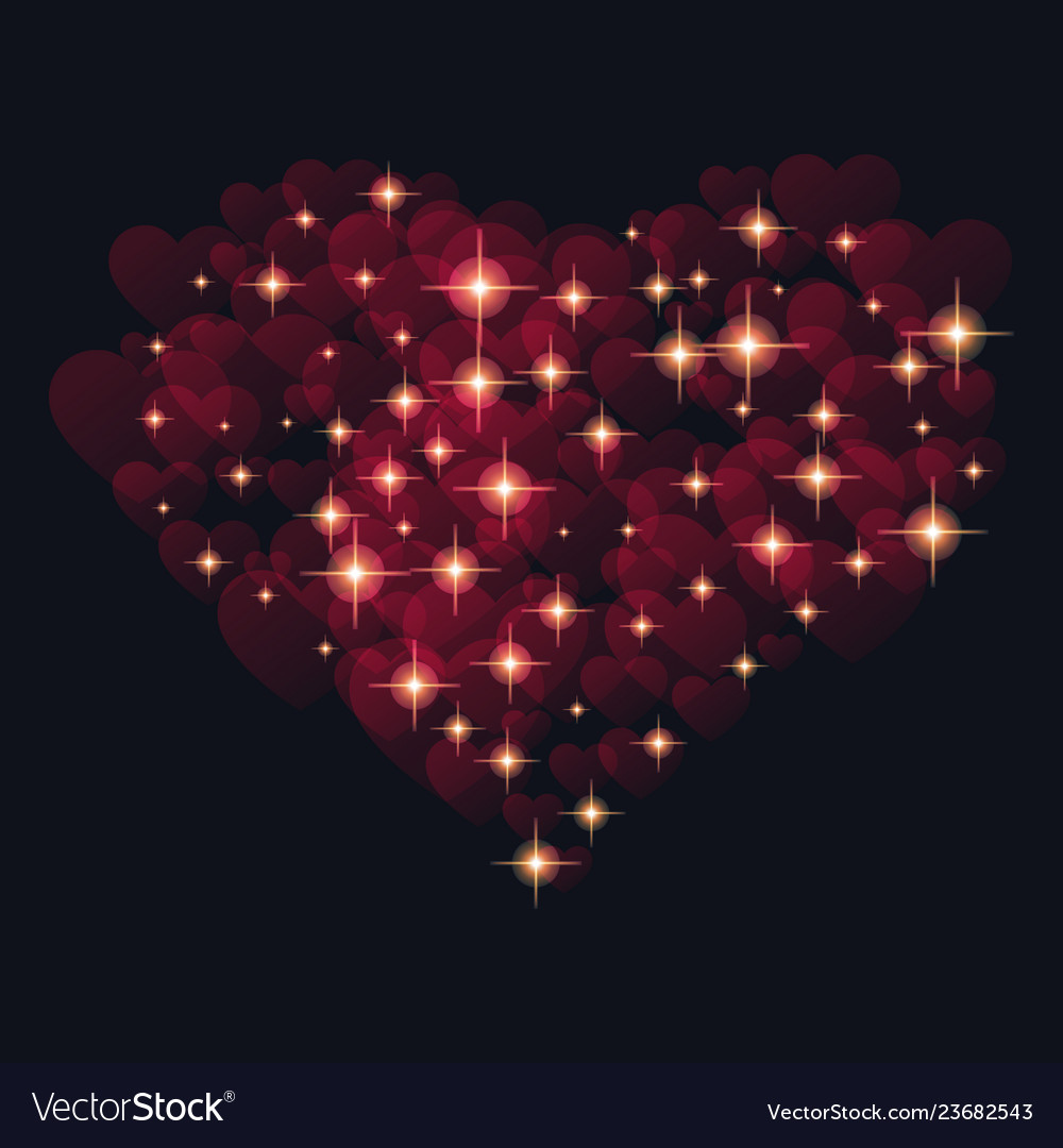 Abstract design - heart with glowing sparkling Vector Image