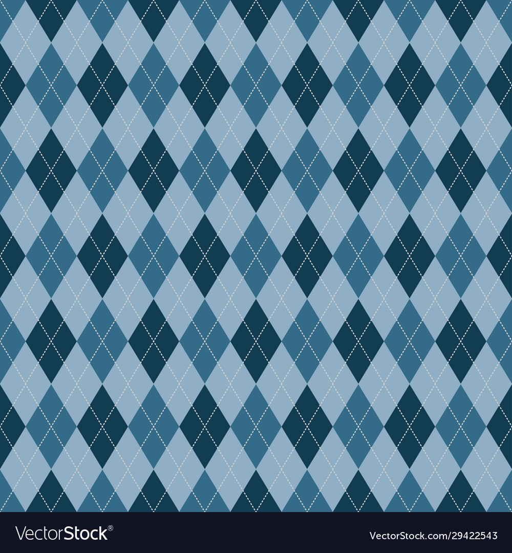 Argyle blue seamless pattern Royalty Free Vector Image