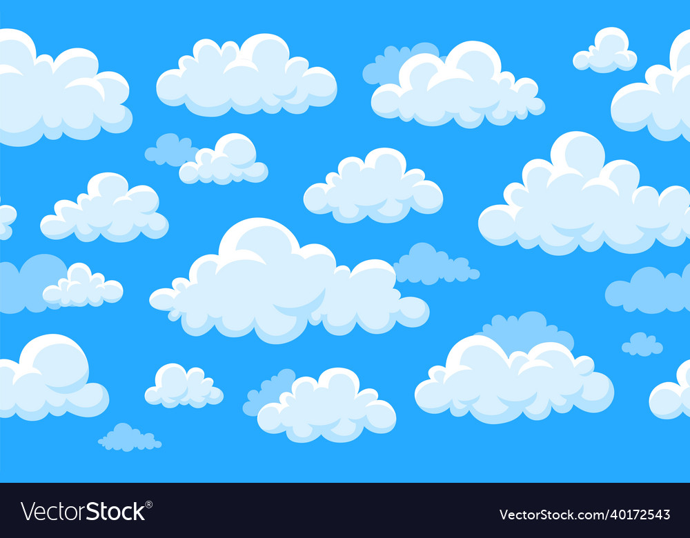 Clouds on sky seamless pattern cloud flying Vector Image