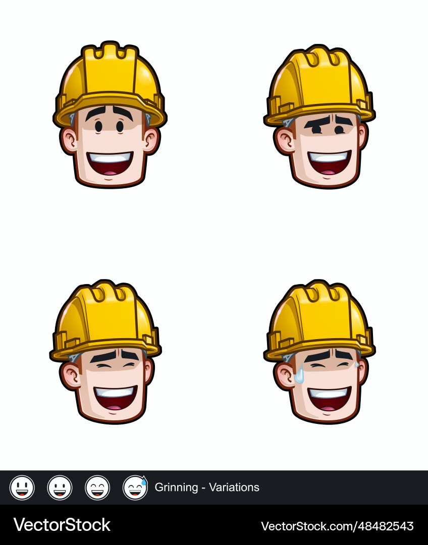 Construction worker - expression positive n Vector Image