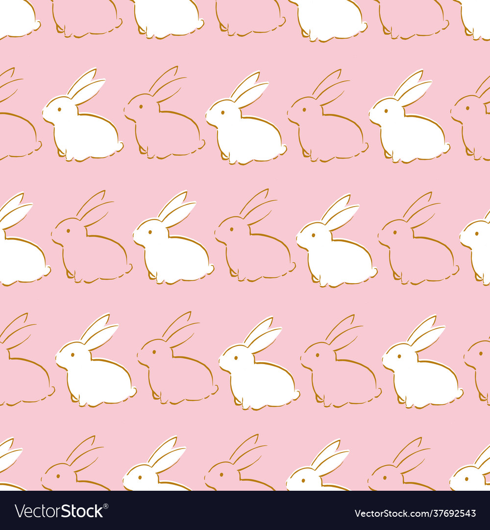 Easter bunny seamless pattern Royalty Free Vector Image