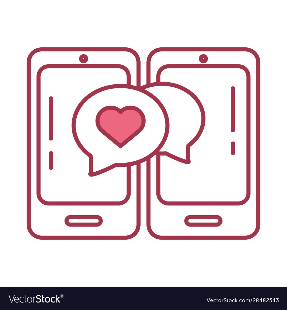 Happy valentines day smartphone with hearts chat Vector Image