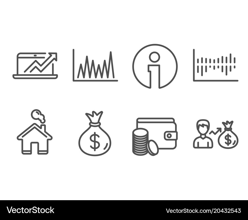 Line graph column diagram and sales icons Vector Image