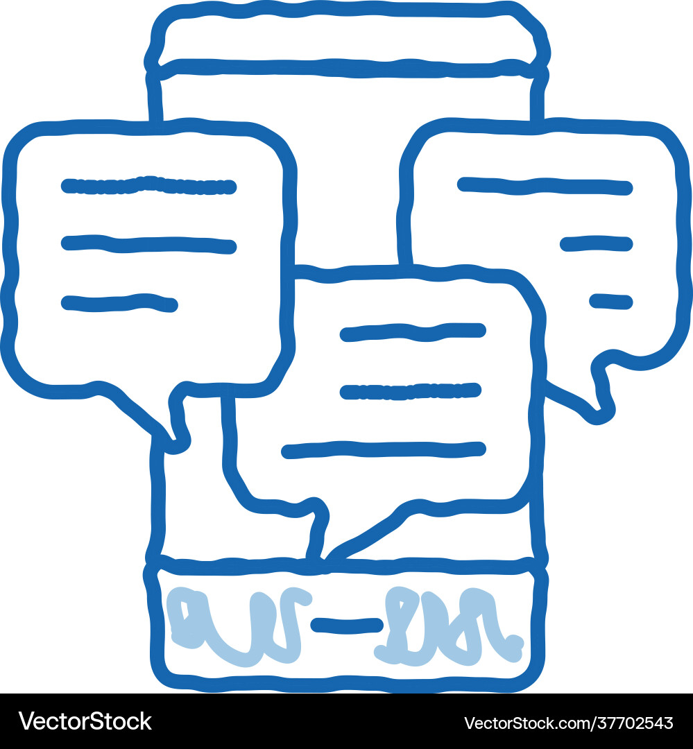 Many telephone messages doodle icon hand drawn Vector Image