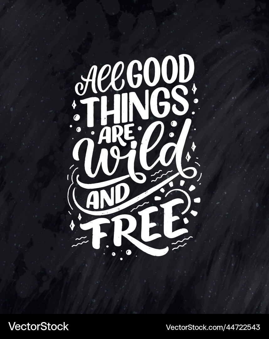 Poster with quote about mountains lettering Vector Image
